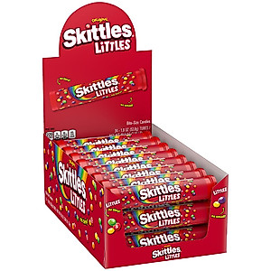 SKITTLES Littles Originals Rainbow St Patricks Day Mega Tubes Tiny Chewy Candy, 45.6 Oz, 24 Ct Bulk Box