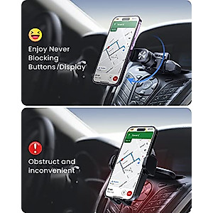 OQTIQ for MagSafe CD Phone Mount[Hollow Ring Design] Magnetic Phone Holder for Car CD Phone Holder Mount for iPhone 15 14 13 Pro Max Mini Plus MagSafe Case All Phones