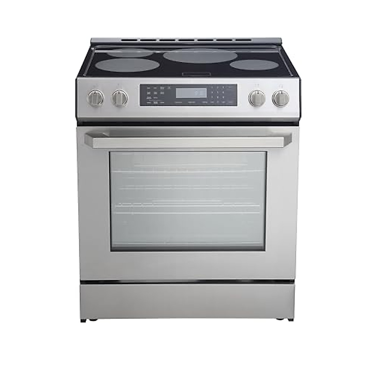 RANGAIRE RRI303GS 30" Range, 4 Induction Burners, 5.0 cu. Ft. Capacity, Freestanding Slide-in AirFry, True Convection Oven, Self Cleaning, Easy Reach Racks, Glass Touch, Stainless Steel
