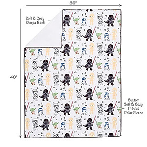 Lambs & Ivy Star Wars Classic Fleece Baby Blanket - Yoda/Darth Vader/R2-D2/C-3PO