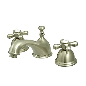 Nuvo ES3968AX Elements of Design Chicago 2-Handle 8" to 16" Widespread Lavatory Faucet with Brass Pop-Up, 6-1/2", Brushed Nickel