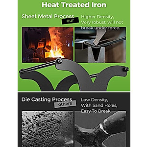 yamagahome Firewood Splitter, Manual Log Splitter with Heating Treated Iron, Heavy Duty Wood Splitter Tool Firewood Cutter with Canvas Log Carrier and Gloves, 2022 New Version