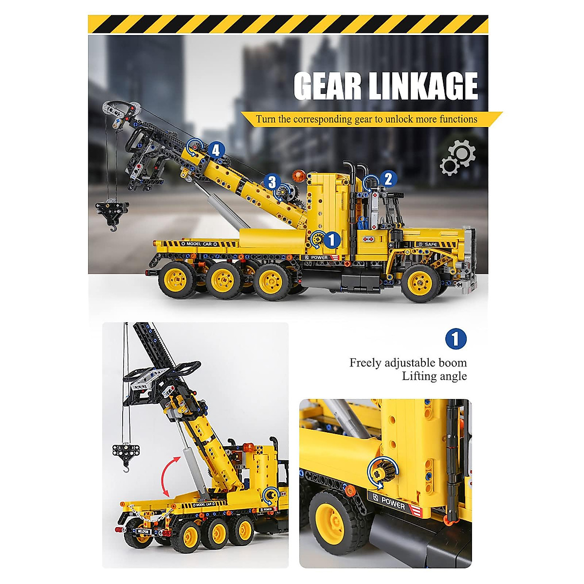 MOULD KING 17011 Heavy-Duty Tow Truck Building Toy Set, Technology MOC Road Trailers Building Gift Toys for Kids Age 8+ (1,250 Pieces)