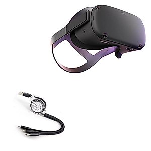 BoxWave Cable Compatible with Oculus Quest (Cable AllCharge miniSync, Retractable, Portable USB Cable for Oculus Quest - Jet Black