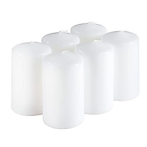 SPAAS Set of 6 White Pillar Candles - 2.3x4 Inch Unscented Pillar Candles | Decorative White Pillar Candles for Home Décor, Power Outage Emergency, Memorial, Vigil Ceremony, Weddings, and Parties