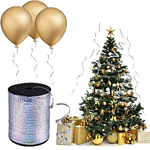 500 Yards Shiny Balloon Ribbons for Party Florist Flowers Wrapping Gift Box Cards Balloons Decoration (Silver)