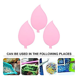 COHEALI 3pairs Tool Container Plate Diamonds for Art Organizers Cross of Bead Round Lids Nail Picture Diamond Craft Accessories with Leaf Tray Mosaic Painting Dotting Sorting