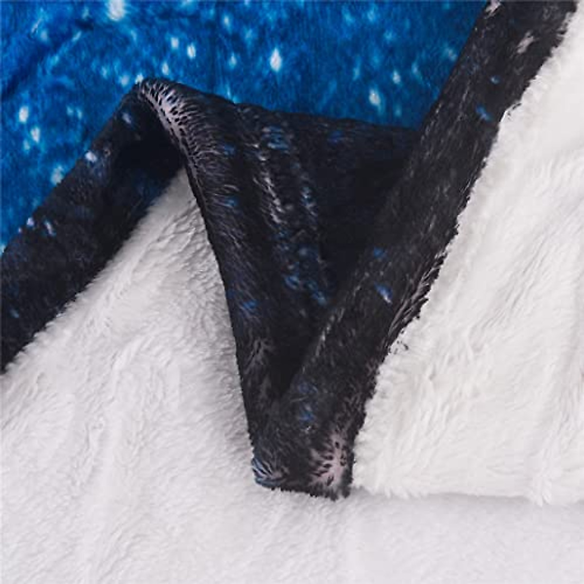 Goodbath Throw Blanket, Starry Night Galaxy Forest Trees Fleece Throw Blanket for Couch Sofa Bed Traveling, 58 x 80 Inch