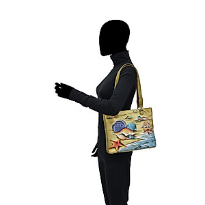 Anuschka Women’s Hand Painted Genuine Leather Medium Shopper - Gift of the Sea