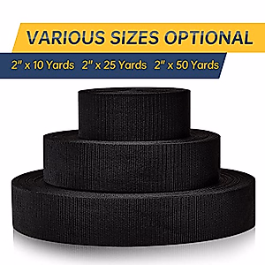 Tinup Webbing 2 Inch Strap Black, Nylon Climbing Webbing Straps 1 Inch Wide, Polypropylene Lawn Chair Webbing Replacement for Indoor or Outdoor Gear, DIY Crafting，Pet Leash