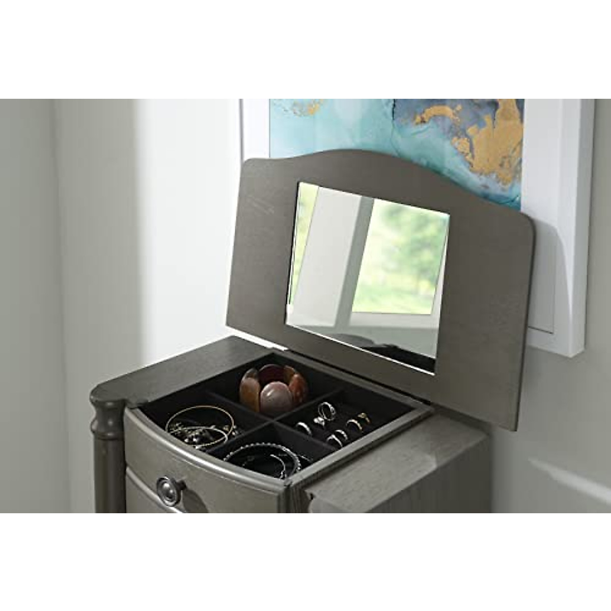 Powell Company Grey Wash Jewelry Powell Viola Armoire