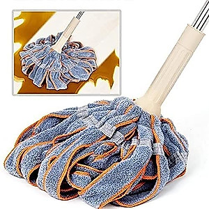 Microfiber Twist Mop Easy Wringing Twist Mop with 52 inch Long Handle Wet Mops for Floor Cleaning, Commercial Household