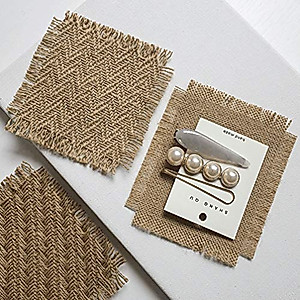 Cabilock Car Coasters Linen Placemats 8Pcs Linen Coasters Retro Square Placemats Farmhouse Cup Mat Decorative Table Mat Drink Hot Pads for Dining Room Kitchen Jute Placemat Car Cup Coasters