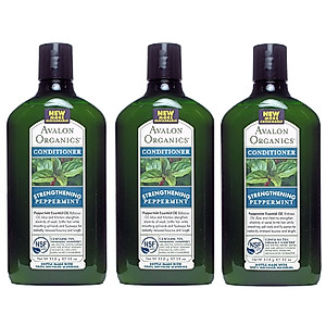 Avalon Organics Peppermint Revitalizing Conditioner, 11-Ounce Bottle (Pack of 3)