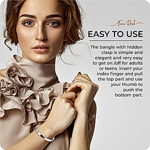 Five Rock Style" Elegant Bracelet Bangles Gift Box, 1 Silver, 1 Gold, 1 Rose Gold, Friendship Jewelry, Stainless Steel Hinged Love Bracelets with Select Cubic Zirconias (17cm)