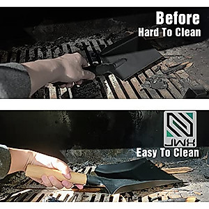 JWX Metal Ash Bucket and Shovel Set - 5.2 Gallon Galvanized Coal Bucket with Heat-Resistant Gloves and Reinforced Base -for Indoor and Outdoor & Use Upgrade Your Fire Pit Experience