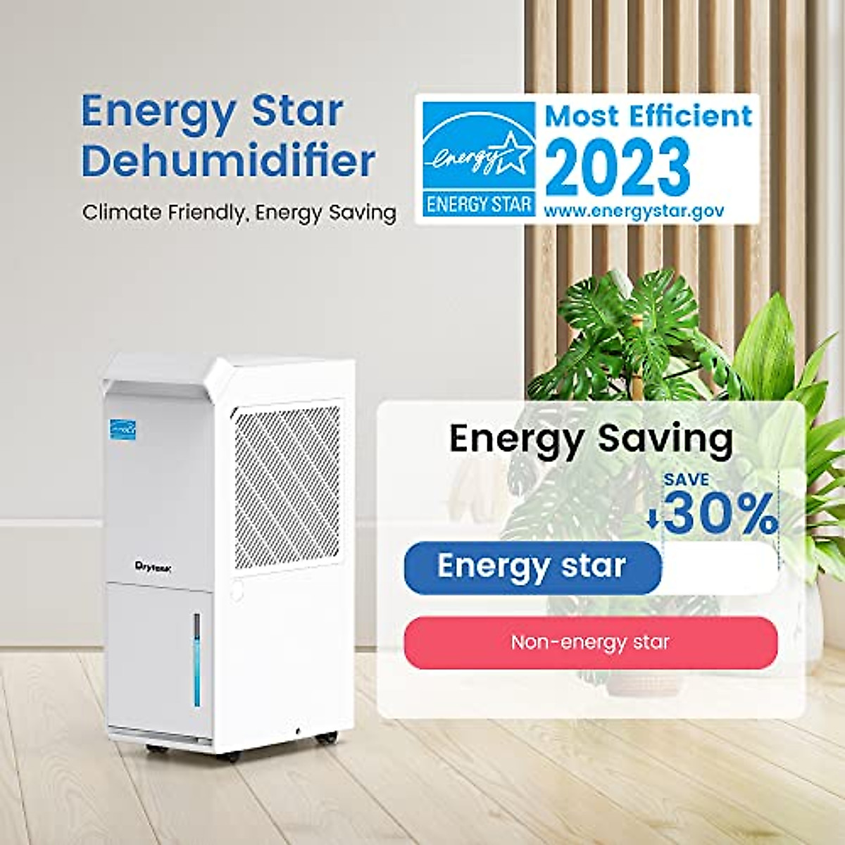 Vellgoo 3,200 Sq.Ft Energy Star Dehumidifier for Basement with Drain Hose, 36 Pint DryTank Dehumidifiers for Large Room, Suit for Garden Hose, Intelligent Humidity Control, 24H Timer White