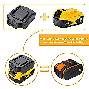 Crivnhar Battery Convert Adapter for Dewalt 18V/20V Li-ion Battery to Worx 20V WA3520 WA3525 WA3575 WA3578 Power Tool Battery