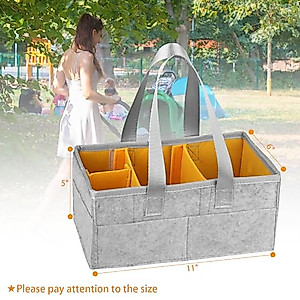 Anysiny Baby Diaper Caddy- Portable Toddler Diaper Stackers & Caddies Nursery Storage Bin and Car Organizer for Diapers and Baby Wipes, Collapsible Newborn Caddies Car Travel Baby Shower Basket