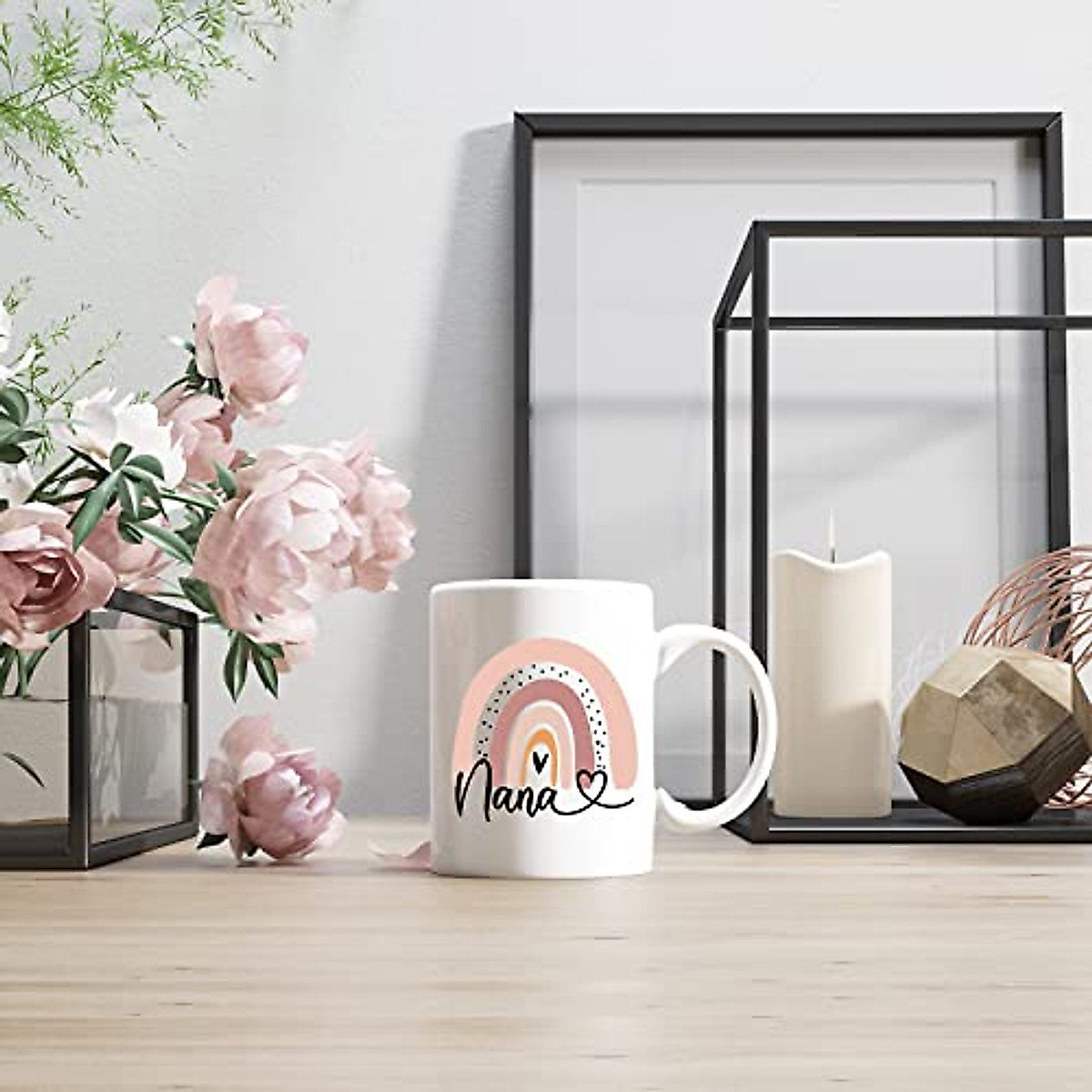 Wisedeal Nana Mug, Nana Gifts From Grandkids, Nana Coffee Mug, Nana Birthday Gifts For Nana Mug, Christmas Gifts From Granddaughter Grandson, Rainbow Mug Gifts For Grandma, Ceramic White 11 Oz