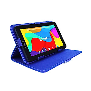 LINSAY 7" 2GB RAM 32GB Storage Android 12 Tablet with Blue Leather Case, Pop Holder and Pen Stylus