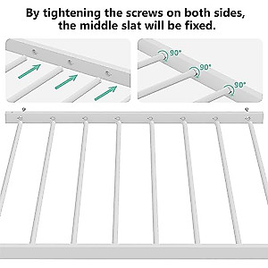 Elephance Twin Size Bed Frame with Headboard and Footboard, Metal Platform Bed Frame with 14 Inch Storage Space Mattress Foundation No Box Spring Needed for Girl Boy White