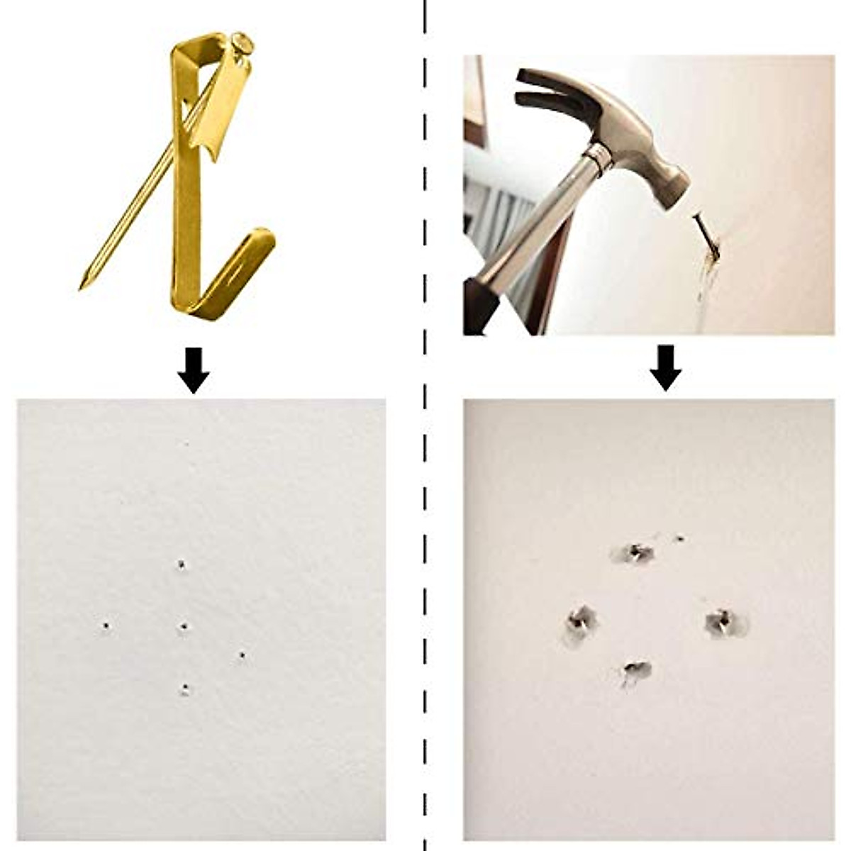 Picture Hanging Hooks, 50 Pcs Heavy Duty 10-50 lbs Picture Hangers Hardware kit with Nails for Picture Frame, Canvas, Mirror Hanging Decoration