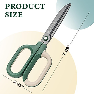 Deli Scissors, Titanium Non-Stick Scissor, Stainless Steel All Purpose Scissors for DIY Art and Craft in Office, School and Home (Green)