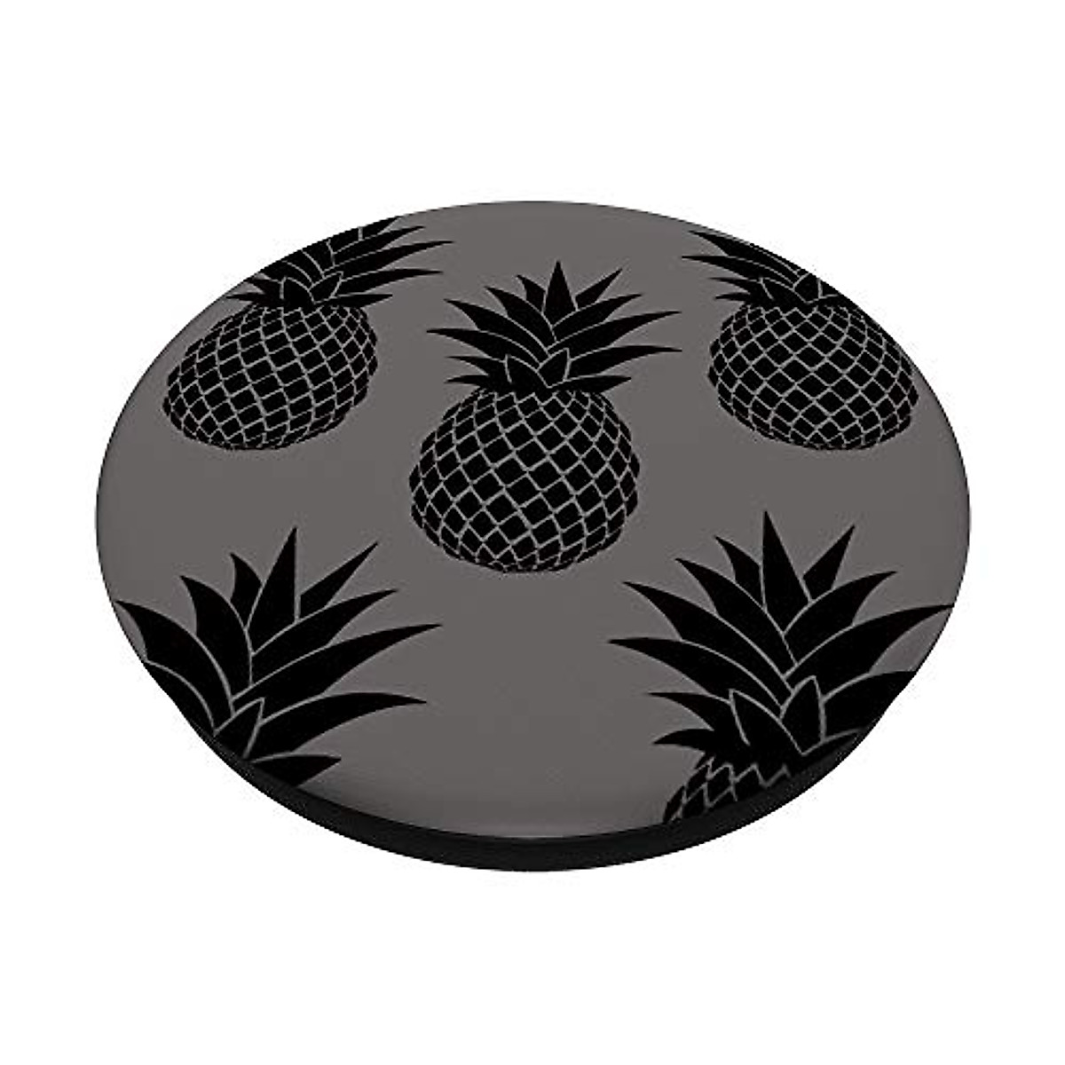 Black Pineapple Pattern Gray PopSockets Swappable PopGrip
