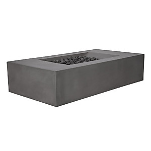 Pyromania Moderne Outdoor Concrete Fire Table, 58 x 32 Inches - Natural Gas Model in Slate Gray Color