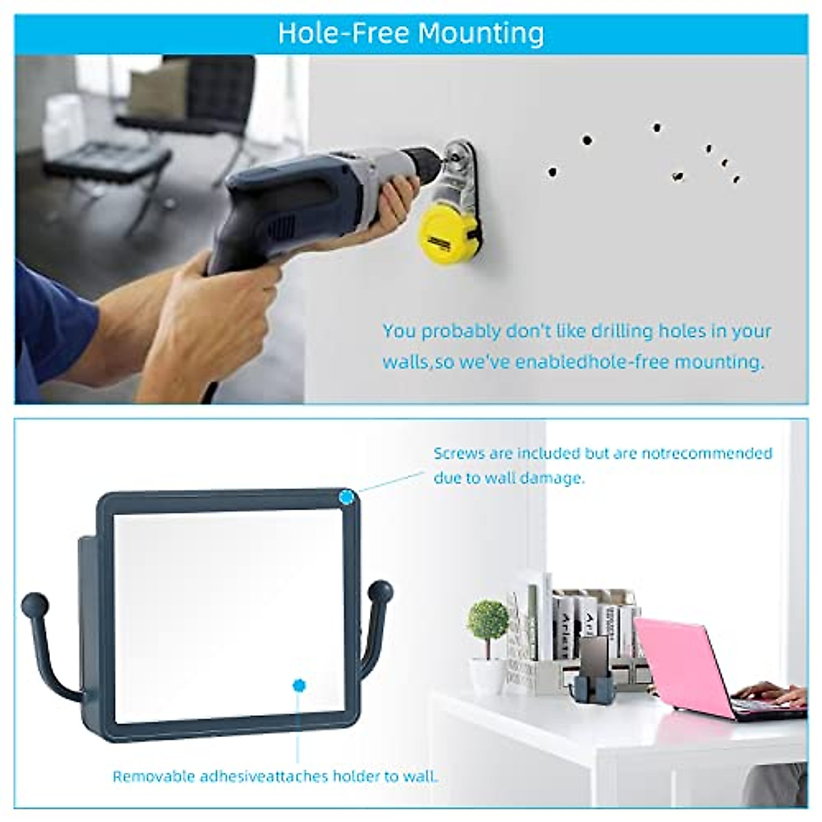 4 pieces Wall Mount Phone Holder Adhesive Wall Beside Organizer Storage Box Plastic with Hooks Remote Control Phone Brackets Holder Charging Phone Stand for Bedroom Living Room Bathroom (Green)