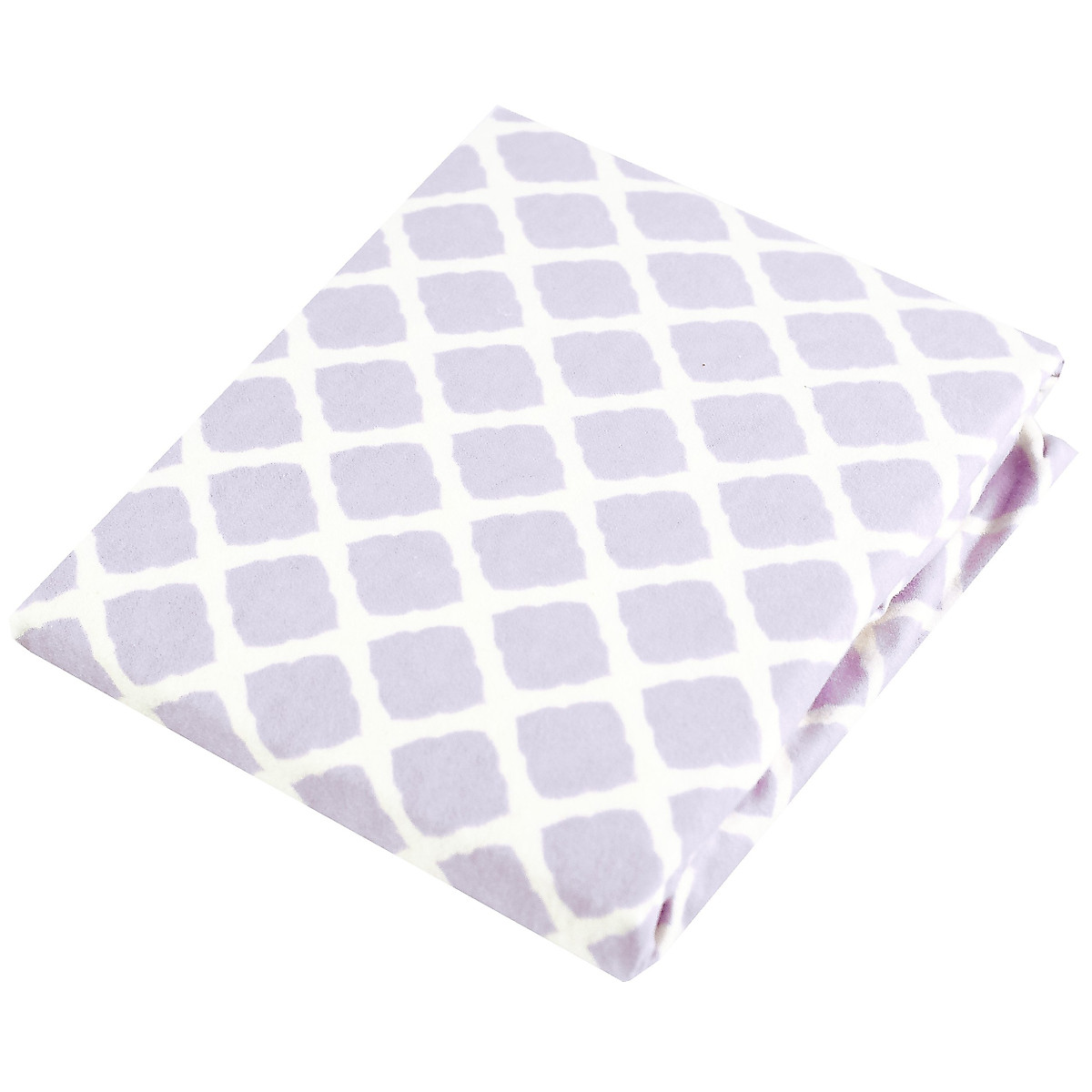 Kushies Changing Pad Cover for 1" pad, 100% Breathable Cotton, Made in Canada, Lilac Lattice