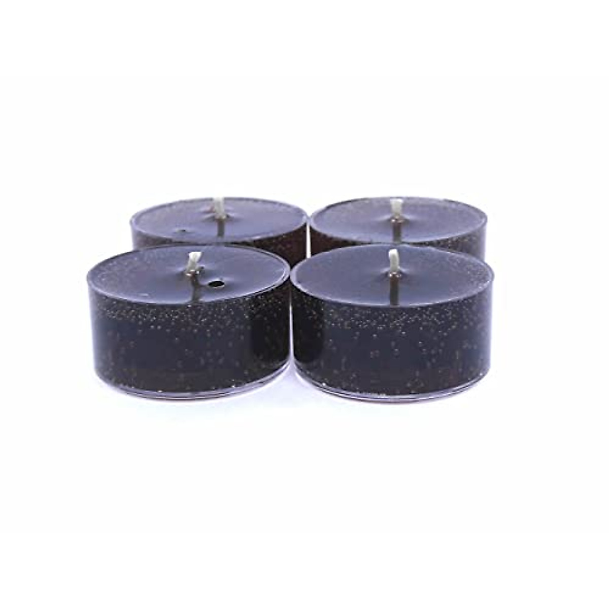 24 Pack 100% BLACK Color Unscented 8 Hour Mineral Oil Based Gel Tea Light Candles Tealights for Home, Weddings, Emergency Use and Events Made in USA By The Gel Candle Company