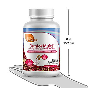 Zahler Junior Multi, Complete Once-Daily Multi-Vitamin, Natural Cherry, 180 Chewable Tablets