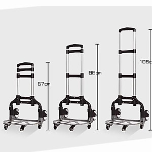 Generic Folding Hand Truck Grocery Shopping Trailer Folding Portable Cart Trolley for Loading and Storage (Black)