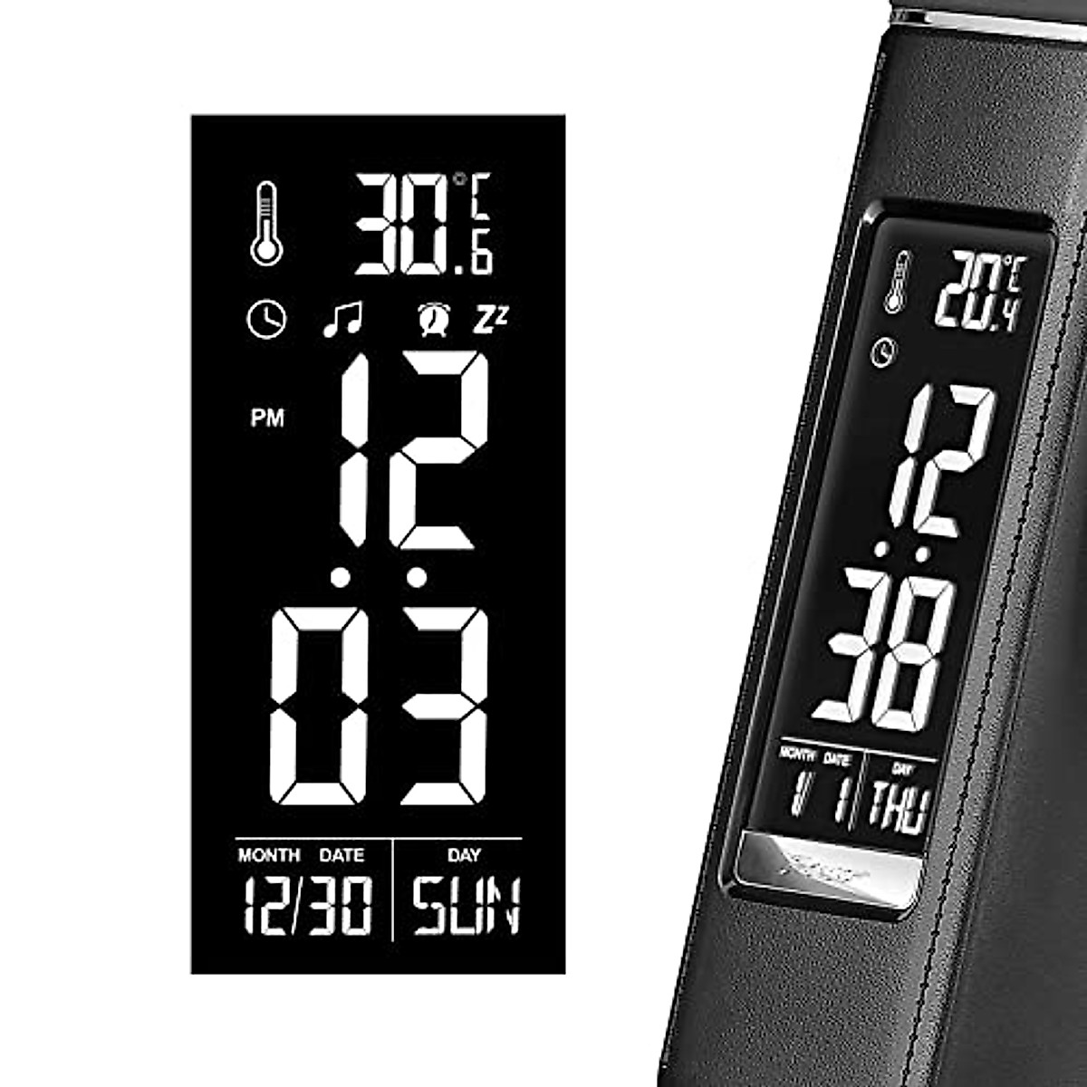 LED Desk Lamp Flexible Gooseneck with Clock Calendar and Temperature,Office Gift Ideas,Touch Dimmable Table Lamp with 3 Levels Brightness,Modern Light for Home Office and Dorm-Black (YF-U2)
