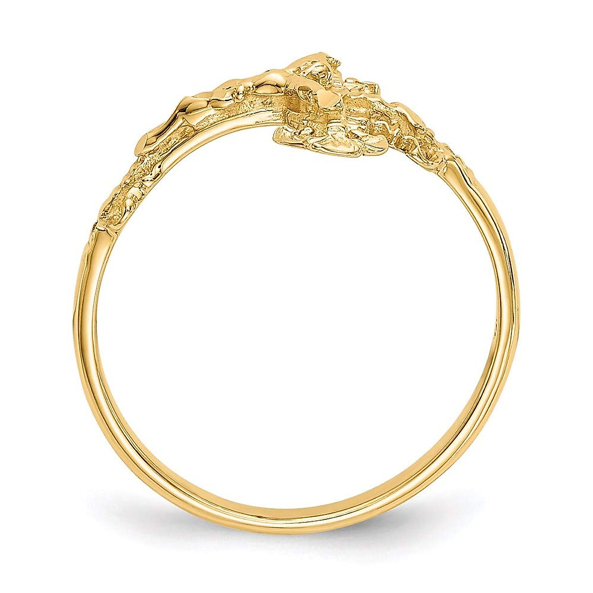 14K Diamond Cut Crucifix Ring QK3969