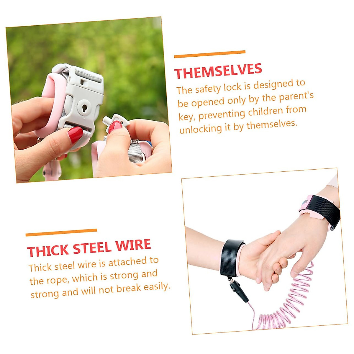 TOYANDONA 3 Pcs Anti-Lost Rope for Children Toddler Sling Carrier Baby Leash Child Harness Child Leash Child Safety Harness Kids Anti Lost Belt Wrist Link Anti- Wristband Cotton