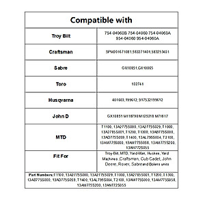 HAKATOP 954-04060 Lawn Mower 42”Driver Deck Belt for Troy Bilt MTD Cub Cadet 754-04060 754-04060B 754-04060A 954-04060A（1/2 x 96in）