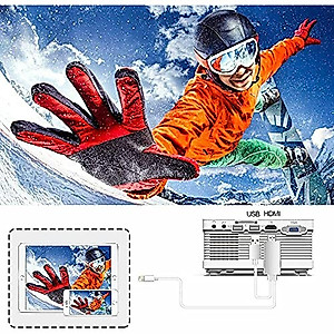 Mini Projector 7500Lumens Portable Projector Full HD 1080P Supported, Home Theater Projector Compatible with TV Stick, Phone, Games, HDMI, AV