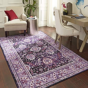 Mohawk Home Prismatic Marshall Purple Floral Ornamental (5' X 8') Area Rug