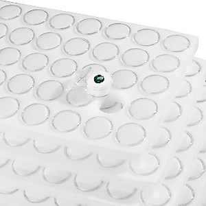 Novel Box Set of 5 Full-size 50-Count Gemstone/Coin Tray Foam Liners (White, 250 Jars)