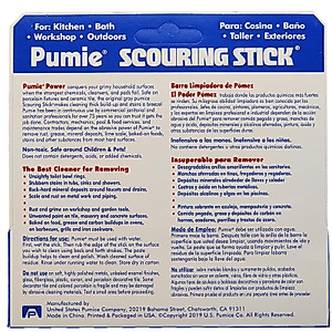 PUMIE Heavy Duty Pumice Scouring Stick, 5.25x1.25x0.75 By U.S. Pumice, Remove Toilet Stains, Hard Water Rings (Pack of 1)
