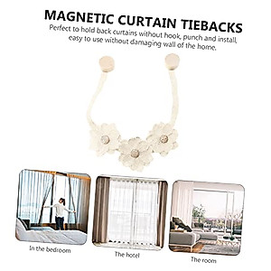 Uonlytech Flower Magnet Buckle Decked Accessories Elegant Flower Curtain Tieback Tie Backs Curtains Curtain Fixator Curtain Tiebacks for Draperies Magnetic Tiebacks Holdbacks Fashion Tie