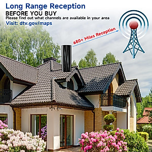 680+ Miles Range, Digital TV Antenna with Amplifier and Signal Booster, Portable HD Antenna for Indoor Outdoor for Smart TV and Old TVs - 36ft Coax Cable - Support 4K 1080p