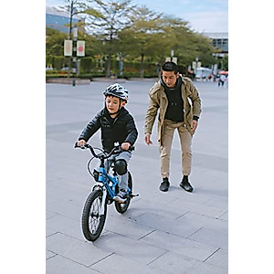 RoyalBaby Boys Girls Kids Bike 14 Inch BMX Freestyle 2 Hand Brakes Bicycles with Training Wheels Child Bicycle Blue