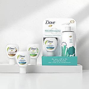 Dove Concentrate Refill and 100 percent Recycled Reusable Bottle for Instantly Soft Skin Daily Moisture Starter Kit for Lasting Nourishment Body Care 4 Fl oz (makes 16 Fl oz)