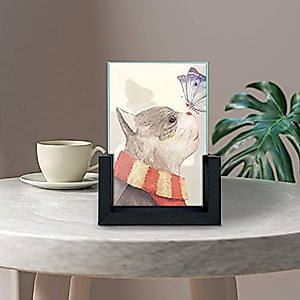MEBRUDY 8x10 Picture Frame 2 Pack, Black Photo Frames with Tempered Glass Cover and Wooden Base for Tabletop or Desktop Display