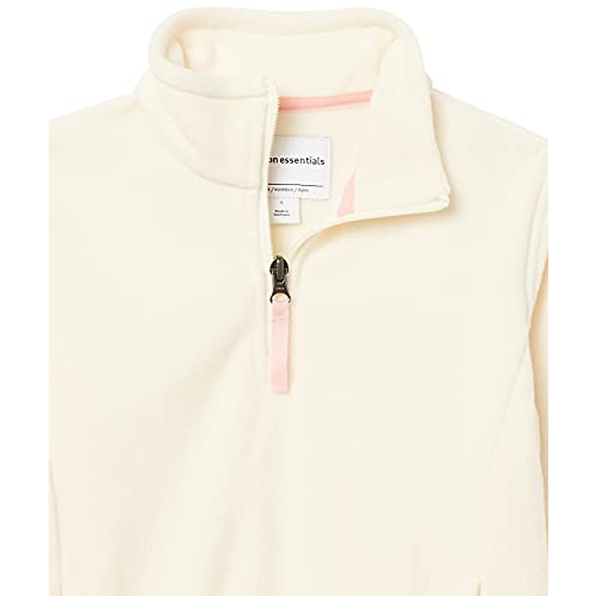 Amazon Essentials Toddler Girls' Quarter-Zip Polar Fleece Jacket, Ivory, 2T