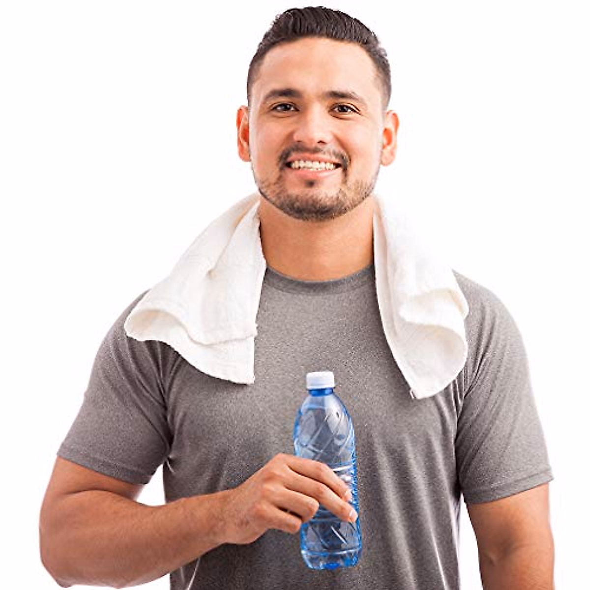 TALVANIA Washcloths Towels 24 Pack Super Absorbent Terry Towel 100% Ring Spun Cotton White Wash Cloth with Border Design Ideal for Face Wash Multi-Purpose Gym Spa Home Bath Towel 12"X12"